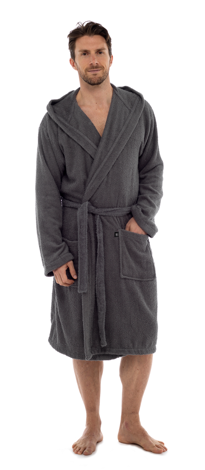 Mens Pure 100 Cotton Luxury Hooded Terry Towelling Bath Robes Dressing